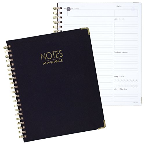 AT-A-GLANCE Notebook, 8-1/4" x 11", Ruled, 80 Sheets, Harmony Collection, Track Goals and Wins, Blue (6099-407-20)