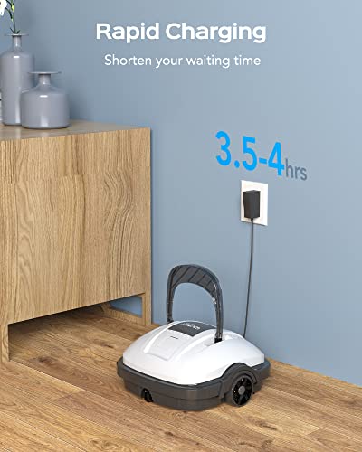 WYBOT Cordless Pool Vacuum, Robotic Pool Cleaner, with Updated Battery Up to 100Mins Runtime, Strong Suction, IPX8 Waterproof, Automatic Vacuum for Above Flat Bottomed Pools Up to 861 Sq.Ft