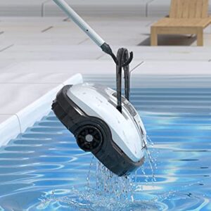 WYBOT Cordless Pool Vacuum, Robotic Pool Cleaner, with Updated Battery Up to 100Mins Runtime, Strong Suction, IPX8 Waterproof, Automatic Vacuum for Above Flat Bottomed Pools Up to 861 Sq.Ft