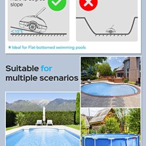 WYBOT Cordless Pool Vacuum, Robotic Pool Cleaner, with Updated Battery Up to 100Mins Runtime, Strong Suction, IPX8 Waterproof, Automatic Vacuum for Above Flat Bottomed Pools Up to 861 Sq.Ft