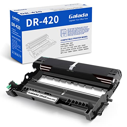 GALADA Compatible Drum Unit Replacement for Brother DR420 DR-420 for DCP-7060D 7065DN HL-2240 2240D 2242D 2250DN 2270DW 2275DW 2280DW MFC-7240 7360N 7365DN 7460DN 7860DW Intellifax-2840 2940 1 Pack