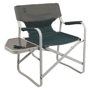 coleman outpost breeze portable folding deck chair with side table