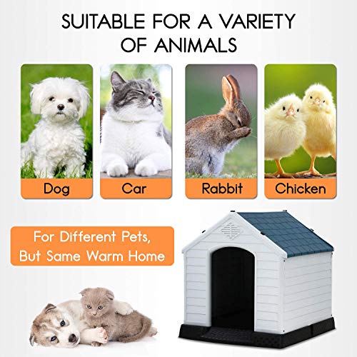 Dog House Doghouse House for Large Dog House Dog Houses for Large Dogs Outside Small Dog House Pet House Outdoor Dog House All Weather Dog House W/Base Support for Winter Durable House