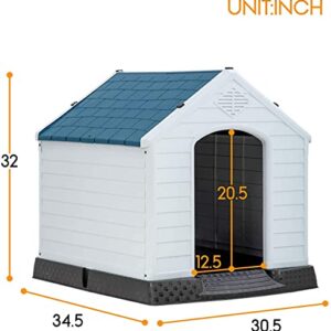 Dog House Doghouse House for Large Dog House Dog Houses for Large Dogs Outside Small Dog House Pet House Outdoor Dog House All Weather Dog House W/Base Support for Winter Durable House