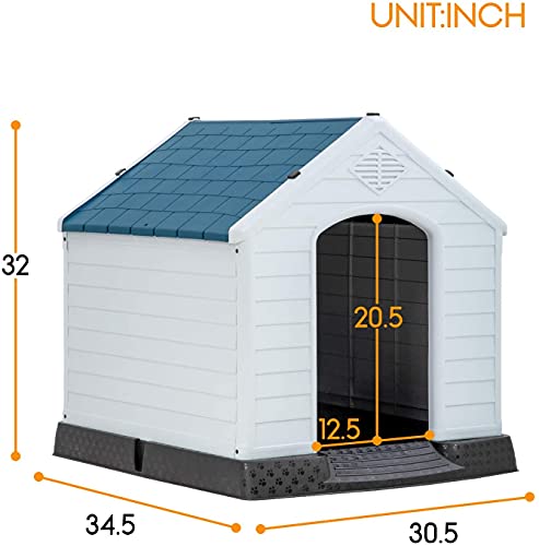 Dog House Doghouse House for Large Dog House Dog Houses for Large Dogs Outside Small Dog House Pet House Outdoor Dog House All Weather Dog House W/Base Support for Winter Durable House