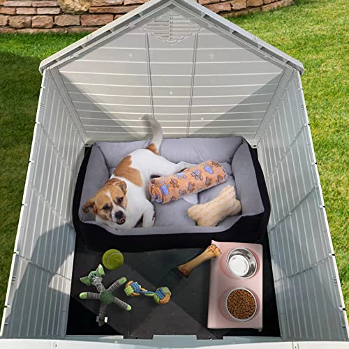 Dog House Doghouse House for Large Dog House Dog Houses for Large Dogs Outside Small Dog House Pet House Outdoor Dog House All Weather Dog House W/Base Support for Winter Durable House