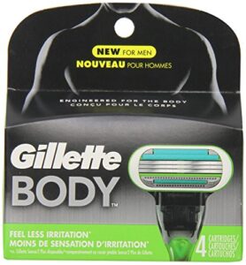 gillette body men’s razor blade refills, 4 count, mens razors / blades