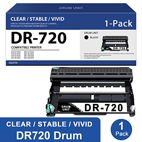 GULOYA DR-720 DR720 High Yield Black Compatible Drum Unit Replacement for Brother HL-5440D 5450DN DCP-8110DN 8150DN 8510DN MFC-8710DW 8810DW 8910DW Printer (1 Drum)