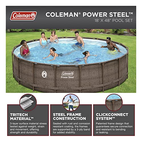 Coleman 18' x 48" Power Steel Frame Above-Ground Swimming Pool Set