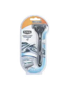 schick quattro razor & cartridges, titanium coated blades, 1 razor, 2 cartridges , packaging may vary