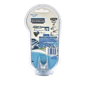 Schick Quattro Razor & Cartridges, Titanium Coated Blades, 1 Razor, 2 Cartridges , Packaging May Vary