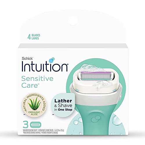 Schick Intuition Sensitive(Aloe) Advanced Moisture Razor Refill Cartridges, 3 count