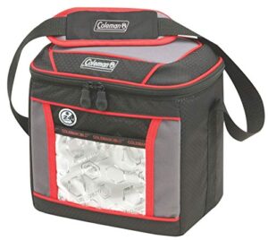 coleman 9 can soft cooler, red