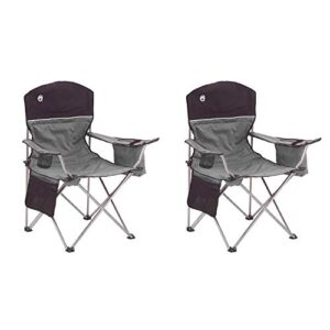 coleman oversized black camping lawn chairs + cooler, 2-pack | 2000020256