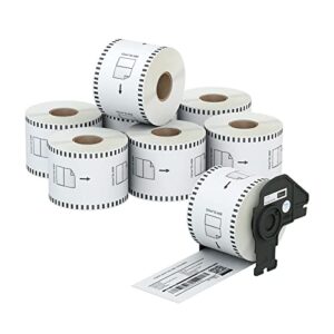 jinyapack 8 rolls dk 2205 continuous length paper tape labels replacement for brother dk-2205 use with brother ql label printers [8 rolls + 1 frame]