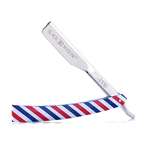 Barber Straight Razor Kit - Durable Barber Straight Edge Razor Kit with 10 Double- Edge Straight Razor, Straight Razor Shaving Kit (Red,White,Blue)