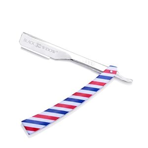 Barber Straight Razor Kit - Durable Barber Straight Edge Razor Kit with 10 Double- Edge Straight Razor, Straight Razor Shaving Kit (Red,White,Blue)