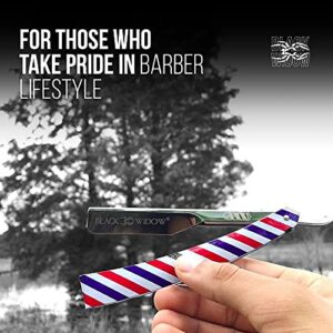 Barber Straight Razor Kit - Durable Barber Straight Edge Razor Kit with 10 Double- Edge Straight Razor, Straight Razor Shaving Kit (Red,White,Blue)