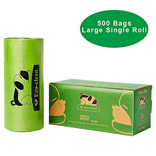 Dog Poop Bags, Poop Bags for Large Dogs, 500 Bags on a Large Single Roll, Leak-Proof, Earth-Friendly Dog Waste Bags