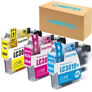 innerteck 3 color replacement for mfc-j6530dw j6930dw lc3019 xxl lc30193pk cyan magenta yellow high yield ink cartridges work for brother mfc-j6530dw mfc-j6930dw mfc-j6730dw mfc-j5330dw printer