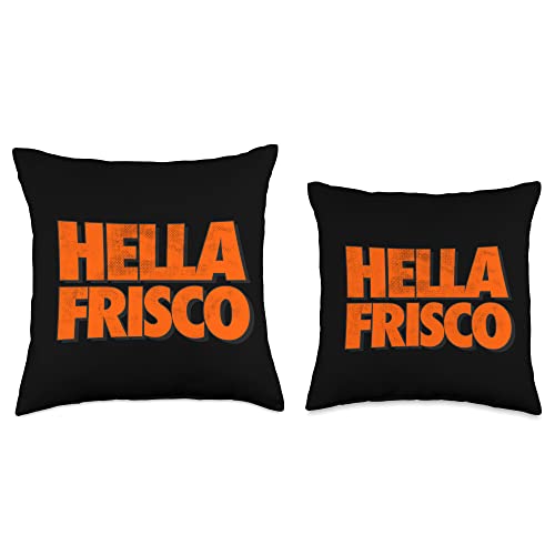 Hella Frisco Shirts, hella love Frisco, 415 San Francisco Throw Pillow, 18x18, Multicolor