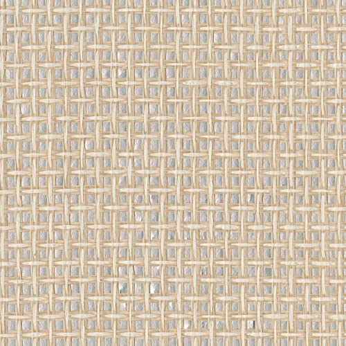 Frisco, AKI Silver Paper Weave Basketweave Grasscloth 24' L X 36" W, Wallpaper Roll