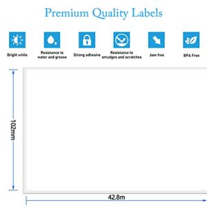 USUPERINK 3 Roll Compatible for Brother RDS01U2 White Continuous Paper Label Mobile Solutions Barcodes Tapes 4" x 145' (102mm x 42.8m) use in for TD-4000 TD-4100N Printer