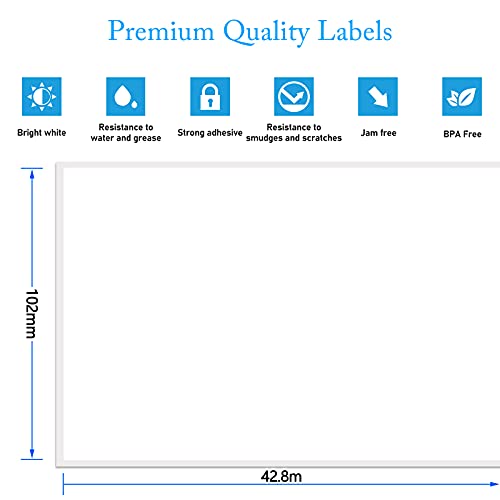 USUPERINK 3 Roll Compatible for Brother RDS01U2 White Continuous Paper Label Mobile Solutions Barcodes Tapes 4" x 145' (102mm x 42.8m) use in for TD-4000 TD-4100N Printer