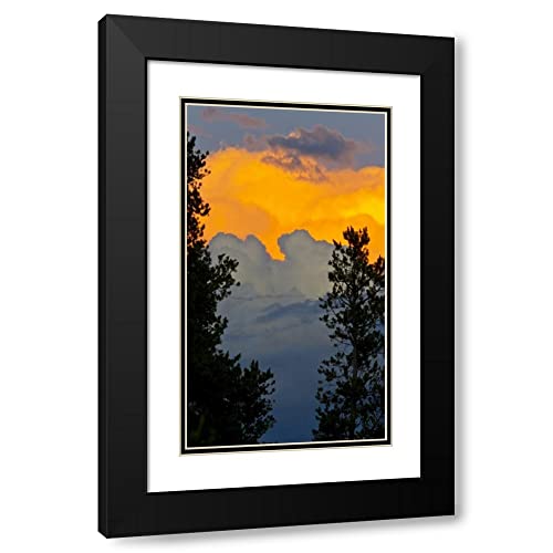 ArtDirect CO, Frisco Thunderstorm Over The Rocky MTS 17x24 Black Modern Wood Framed with Double Matting Museum Art Print by Lord, Fred