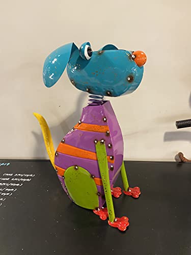 Continental Art Center Inc. CAC20708B Fun Colorful Metal Cute Garden Statue, Dog, Multicolor