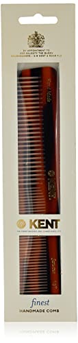 Kent 16T Double Tooth Hair Dressing Table Comb, Fine and Wide Tooth Dresser Comb For Hair, Beard and Mustache, Coarse and Fine Hair Styling Grooming Comb for Men, Women and Kids. Made in England