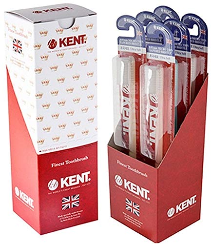 [KENT] CLASSIC Medium Head Extra Soft Toothbrush, Sensitive Teeth & Gums for Adults & Teens - (Set of 6)