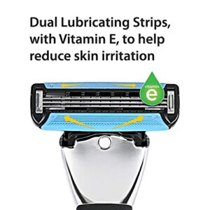 Amazon Brand - Solimo 3-Blade Razor Refills for Men with Dual Lubrication, 8 Cartridges (Fits Solimo Razor Handles only)