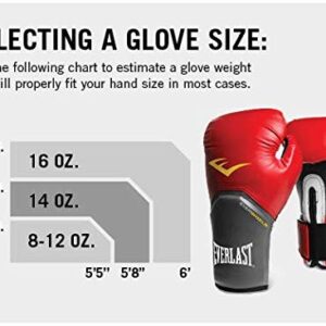 Everlast Elite Pro Style Training Gloves, Black, 16 Oz