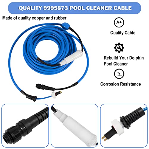 9995873-DIY Cable 3 Wire Assy w/Swivel, Pool Cleaner Parts Hose 9995873 Fit For Dolphin Supreme M4, Supreme M5, C3, Supreme M400, Supreme M500, Oasis Z5, Triton Plus, Wave 65