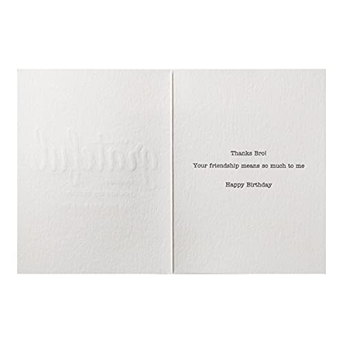 NIQUEA.D Happy Birthday Card, Grateful Brother Letter Press (NB-0218), (4.125 x 5.5) Vertical