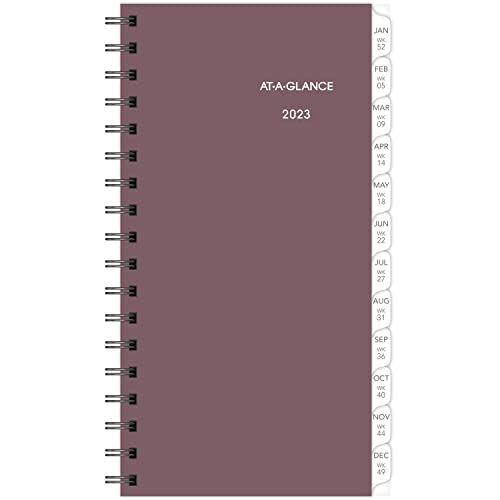 AT-A-GLANCE 2023 Weekly Planner Refill, Hourly, 12068 Day-Timer, 3-1/4" x 6-1/2", Size 2, Pocket Size, Spiral Bound, Monthly Tabs (064-287)