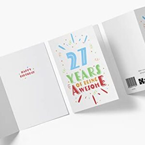 27th Birthday Card for Him Her - 27th Anniversary Card for Dad Mom - 27 Years Old Birthday Card for Brother Sister Friend - Happy 27th Birthday Card for Men Women | Karto – Being Awesome (Color)