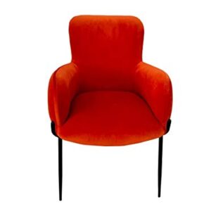 HAINEW Dining Chair Accent Chair, Modrest Frisco Mid-Century Orange Velvet Dining Chair, Modern Creative Chair for Home and Outside, W22 xD25.8 xH31.7, Orange