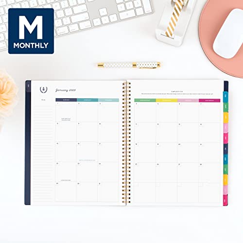 AT-A-GLANCE 2023 Weekly & Monthly Planner, Simplified by Emily Ley, 8-1/2" x 11", Large, Monthly Tabs, Navy (EL94-905)