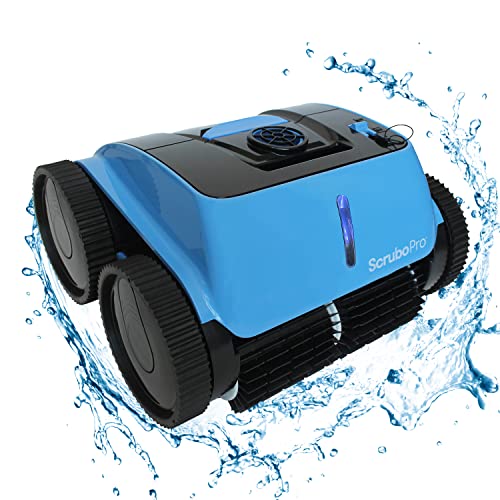 Scrubo Pro Cordless Swimming Pool Cleaner, 4WD Wall Climbing, Tile Scrubber, Triple-Motor Design, Intelligent Cleaning, Ideal for In-ground Pools up to 50ft, 90+ Min Run Time