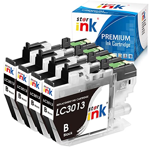 starink Compatible LC3013bk LC3013 Ink Cartridge Replacement for Brother LC3011 LC3011BK lc 3013 for MFC-J497DW MFC-J895DW MFC-J491DW MFC-J690DW Printer(Black) 4 Packs