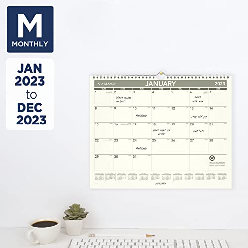 AT-A-GLANCE 2023 Wall Calendar, 15" x 12", Medium, Monthly, Recycled (PMG7728)