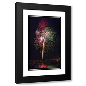 artdirect colorado, frisco fireworks display on july 4th iv 13×18 black modern wood framed with double matting museum art print by lord, fred