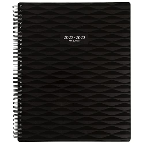 AT-A-GLANCE 2022-2023 Planner, Weekly & Monthly Academic, 8-1/2" x 11", Large, Elevation, Black (75959P05)