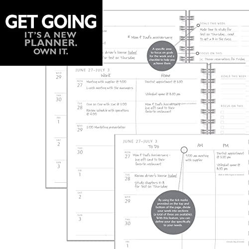 AT-A-GLANCE 2022-2023 Planner, Weekly & Monthly Academic, 8-1/2" x 11", Large, Elevation, Black (75959P05)