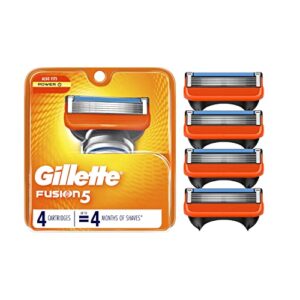 gillette fusion5 mens razor blade refills, 4 count, lubrastrip for a more comfortable shave