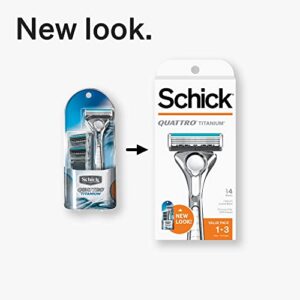 Schick Quattro Titanium Razor — Schick Quattro, Quattro Razor, Titanium Razor with 3 Refill Blades