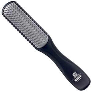 kent kfm3 black half round narrow detangling hair brush – 9 row ionic anti static non scratch nylon bristle gel styler great for daily styling, detangling and smoothing short to medium length hair