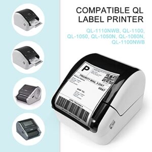 Replacement for Brother DK-1241 Die-Cut 4" x 6" Shipping Labels, 102mm x 152mm Address Paper Labels, for Brother QL Label Printer QL-1110NWB QL-1100, 200 Labels/Roll (4 Rolls+1 Detachable Frame)